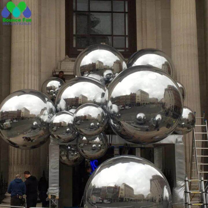 Dazzling Giant Outdoor Silvery Inflatable Mirror Ball For Disco Party ...