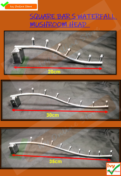 Square Bar S Waterfall Mushroom Head Cangkuk Besi 2pcs | Lazada