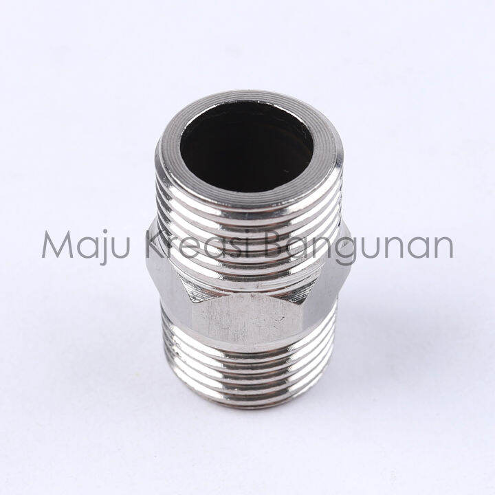 Double Neple Kuningan 1/2 Inch Inci Dobel Nepel Nepple Brass Sambungan ...