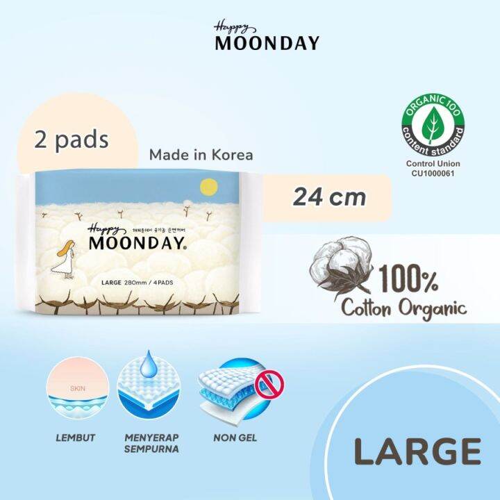 HAPPY MOONDAY - Pembalut Organik Large | Lazada Indonesia