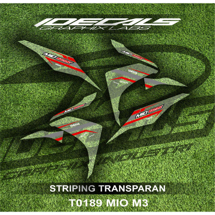 t0189 sticker striping transparan motor mio m3 tema list variasi bebas custom desain | Lazada ...