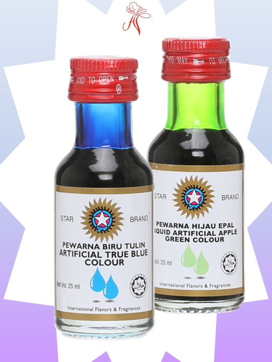 Star Brand Pewarna Biru Tulin/Hijau/Kuning Telur/Merah 25ml ...