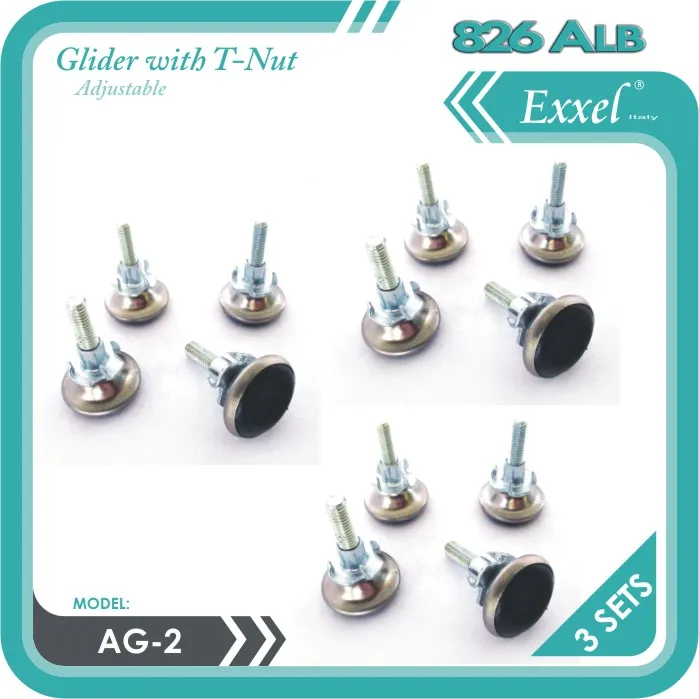 Adjustable Furniture Glider with T-nut M8 x 40mm AG-2 12pcs | Lazada PH