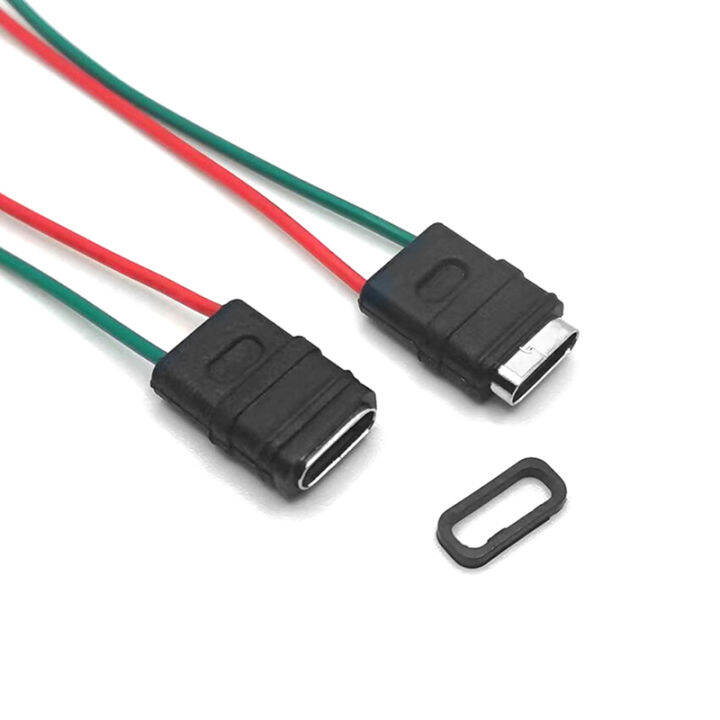 SUN 2ชิ้น USB Type C แผงวงจรหัวต่อขั้วต่อกันน้ำปลั๊กตัวเมียลวดเชื่อม ...