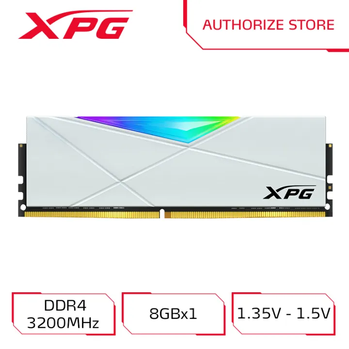 XPG SPECTRIX D50 DDR4 RGB Memory Module 8GBx1 3200MHZ WHITE SINGLE ...