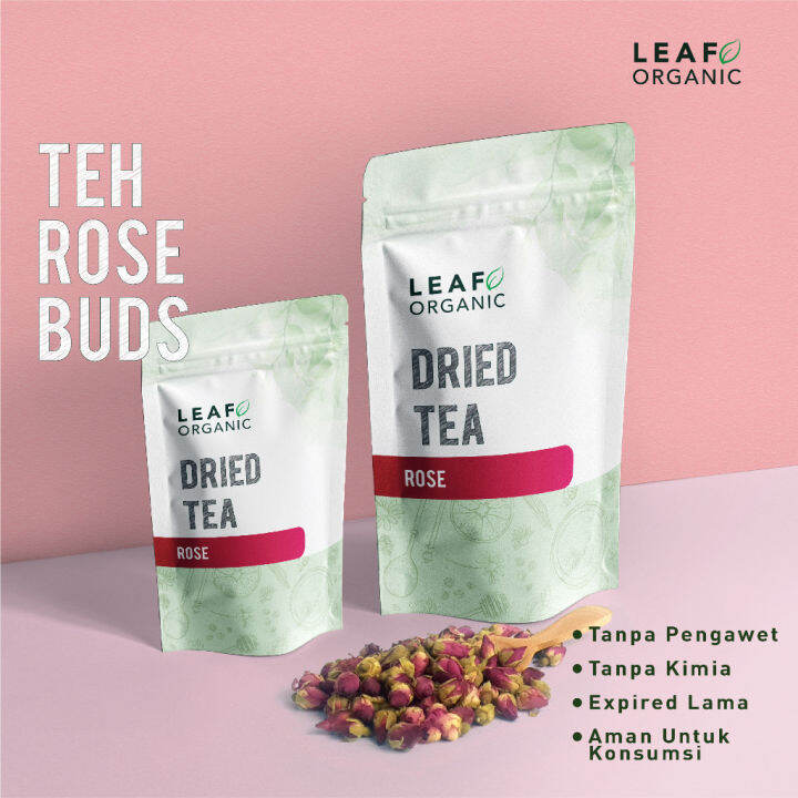 Teh Premium Bunga Rose Mawar LEAF ORGANIC Dried Flower Tea Kering Murni ...