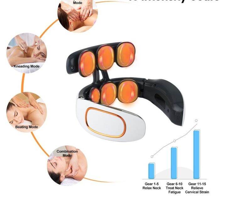 GTwo EMS Tense Pulse Neck Massager Electric Impulse with Hot Compress ...
