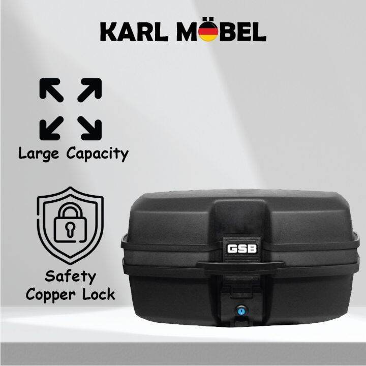 Box Motor GSB Motorcycle Givi Top helmet Box Trunk 47L Motorsikal Kotak ...