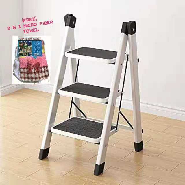 MINI 3 STEPS FOLDING LADDER MULTI-PURPOSE ENGINEERING LADDER INDOOR ...