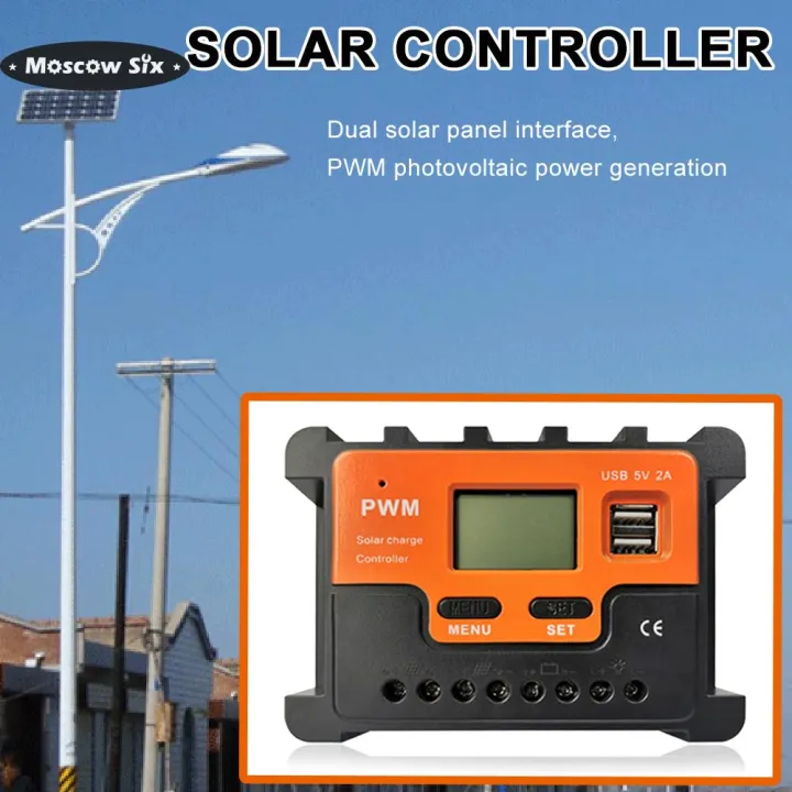[Moscow Six] LCD Solar Charge Controller PWM Solar Panel Battery ...