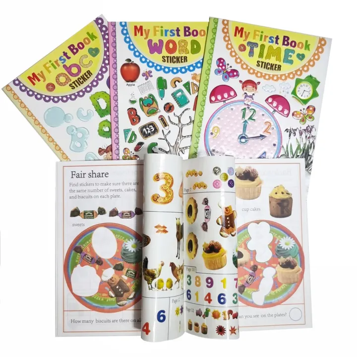 #CH190 MY FIRST BOOK WITH STICKERS ABC TIME WORD NUMBER | Lazada PH