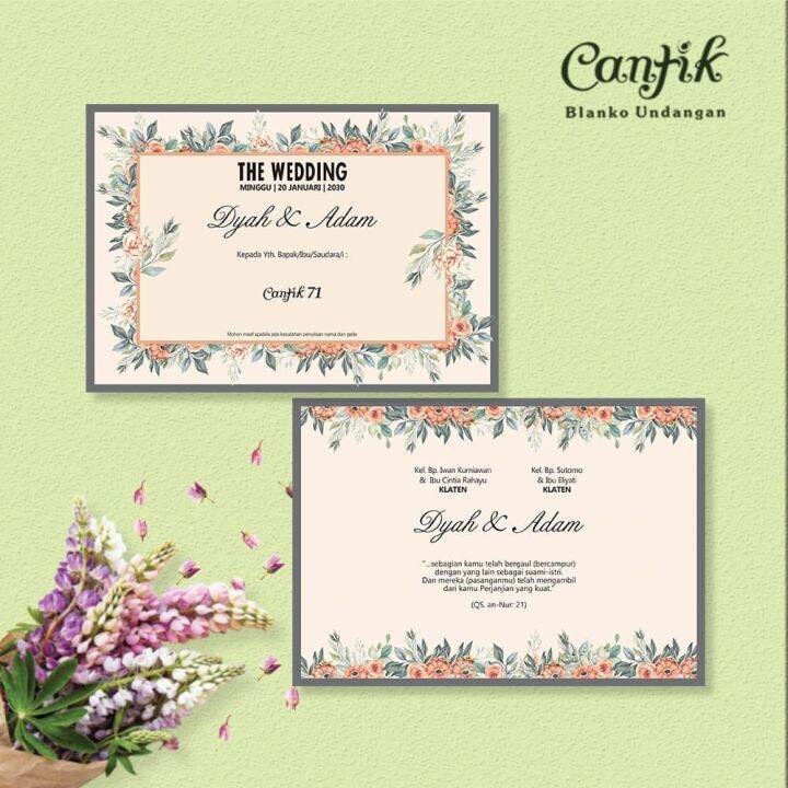 Blangko Kosong | Cantik 71 | Undangan Kosongan Jual Perpack isi 100pcs, tidak melayani eceran ...
