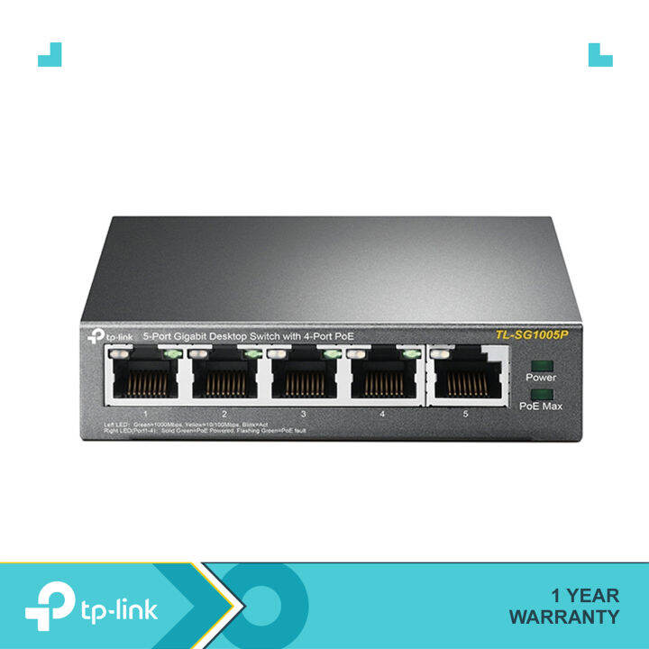 TP-Link TL-SG1005P 5-Port Gigabit Desktop Switch with 4-Port PoE | Lazada PH