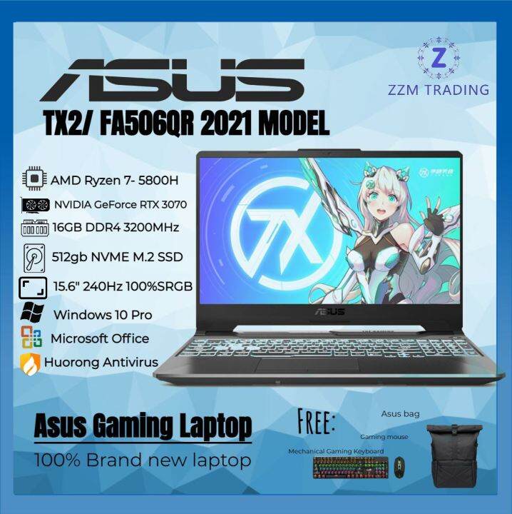 Asus TX2 FA506QR/FA506QM Brand New Gaming Laptop MD Ryzen 7- 5800H RTX 3060/ 3070 15.6" 16GB RAM ...
