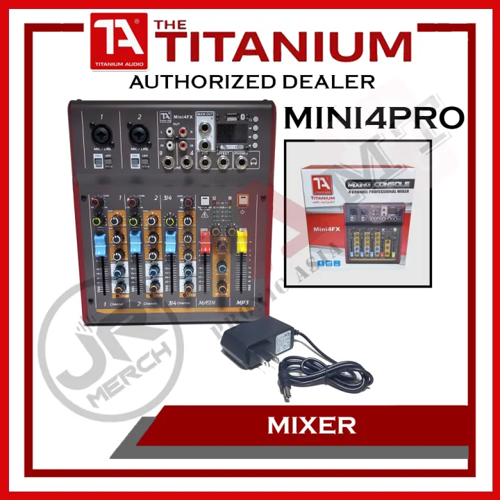 Titanium Audio (MINI4PRO) Mixer 4 Channel Professional Mixing Console ...