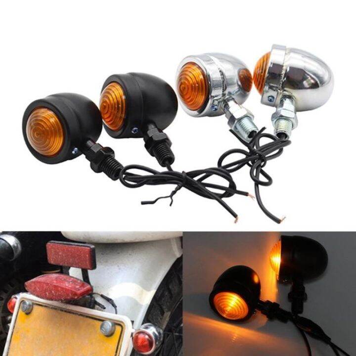 Motorcycle Turn Signal Light Amber Motorbike Blinker Headlight 12v ...