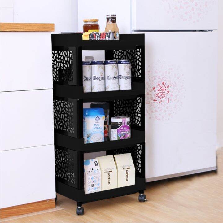 Rak Plastik 4 Susun + Roda Rak Yoyo Penyimpanan Aksesoris / Tempat ...