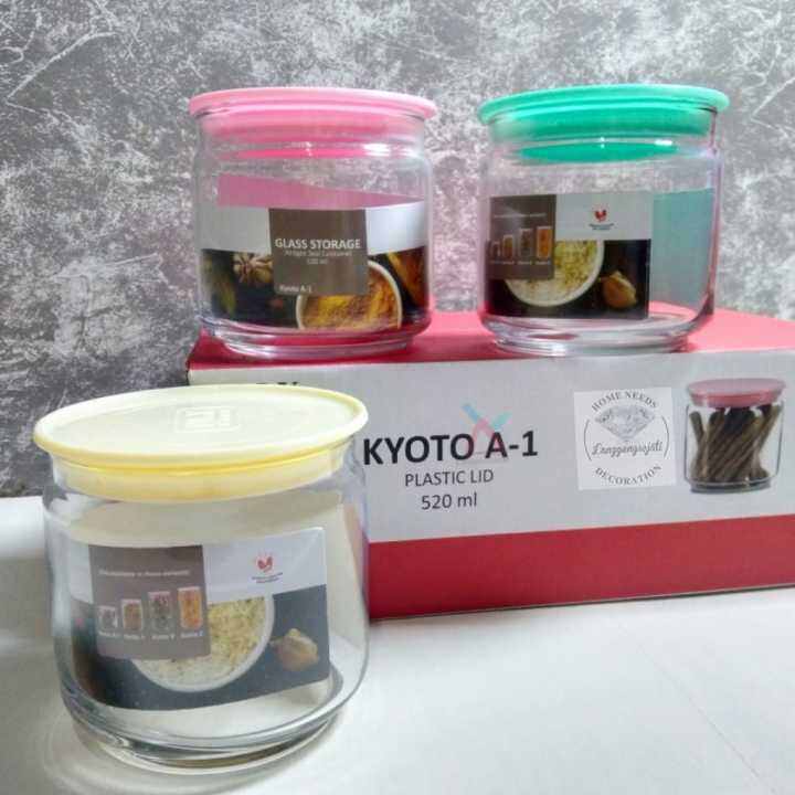 TOPLES KACA DLX KYOTO A-1 KEDAP UDARA TUTUP PLASTIK UKURAN 520ML | Lazada Indonesia