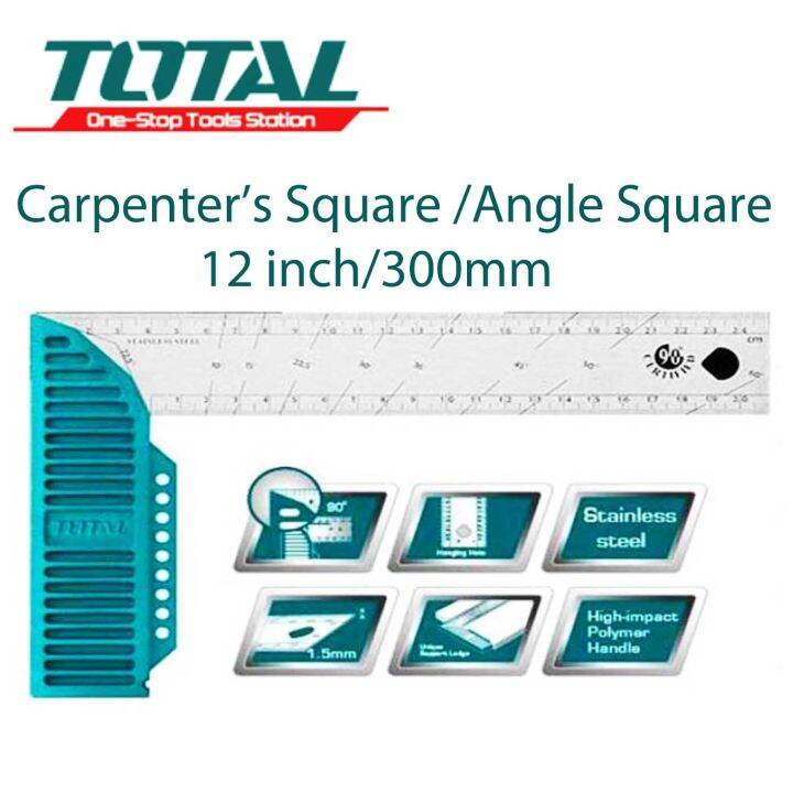 Total Tri Square / Angle Square / Carpentry Square 12 inch (300mm ...