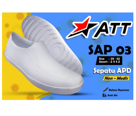 Sepatu APD Pro att SAP-03 / sandal dokter putih / sandal bidan / sepatu ...