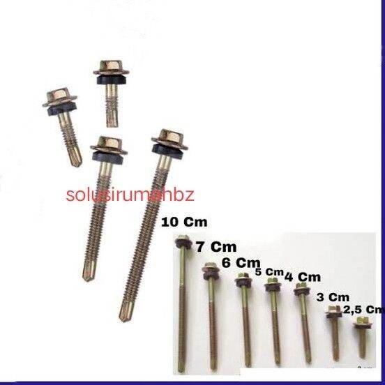 per10biji SEKRUP SDS drilling besi roof self drill screw baut baja ...