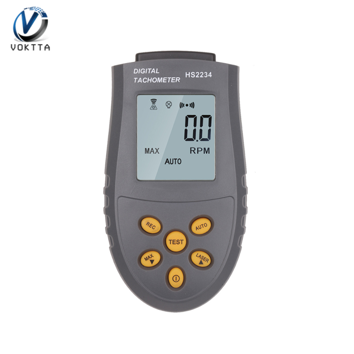VOKTTA Non-contact 5 Digit LCD Display Digital Tachometer Adjustable ...