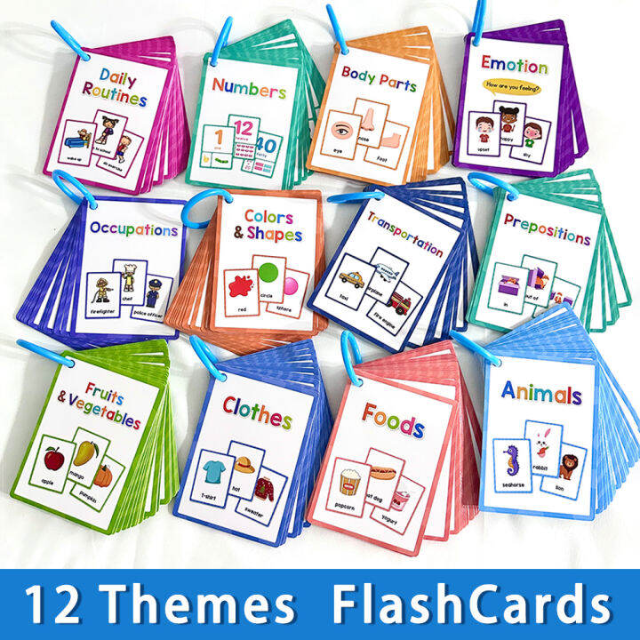 12 Themes Educational Learning Materials Kids English Words Learning ...