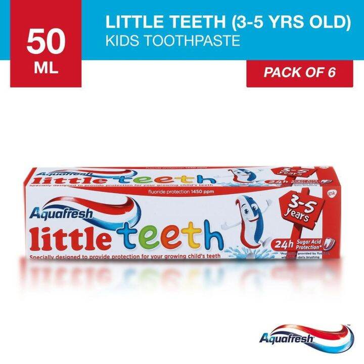 Aquafresh Little Teeth Kids Toothpaste 50mlx6tubes (3-5 years old ...
