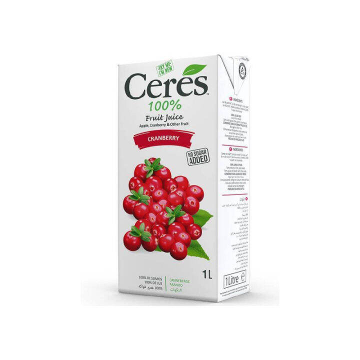 Ceres Cranberry 100% Fruit Juice (1L) | Lazada PH