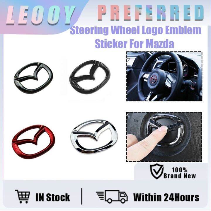 Stainless Steel Car Steering Wheel Emblem Sticker for Mazda 2 3 6 Axela ...