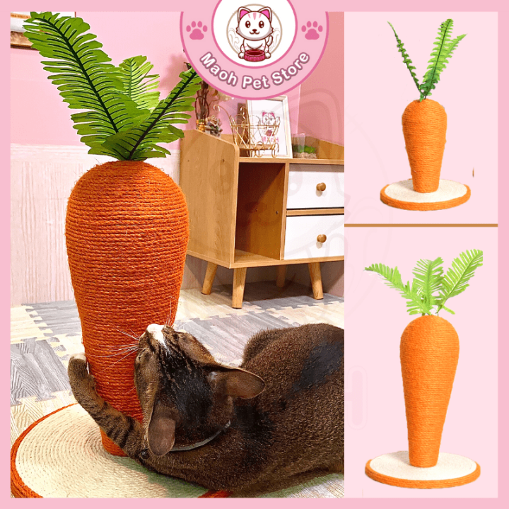 MaoH Carrot Design Cat Scratching Post Sisal Cat Scratcher Cat Pole ...