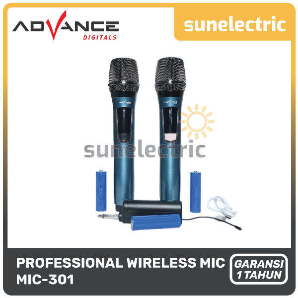 Advance MIC-301 Dua Microphone Wireless HD Display Professsional Mic ...