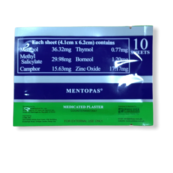 Mentopas Med. Plaster 10s | Lazada PH