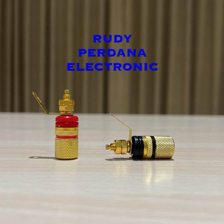 BINDING POST SOCKET SOKET BANANA FEMALE CEWEK M4 4MM 4 MM BESI GOLD ...