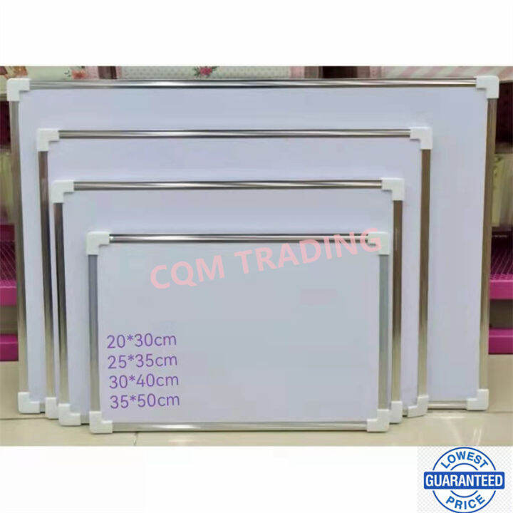 CQM Whiteboard Aluminum White Board Magnetic Whiteboard medium 25x35 | Lazada PH