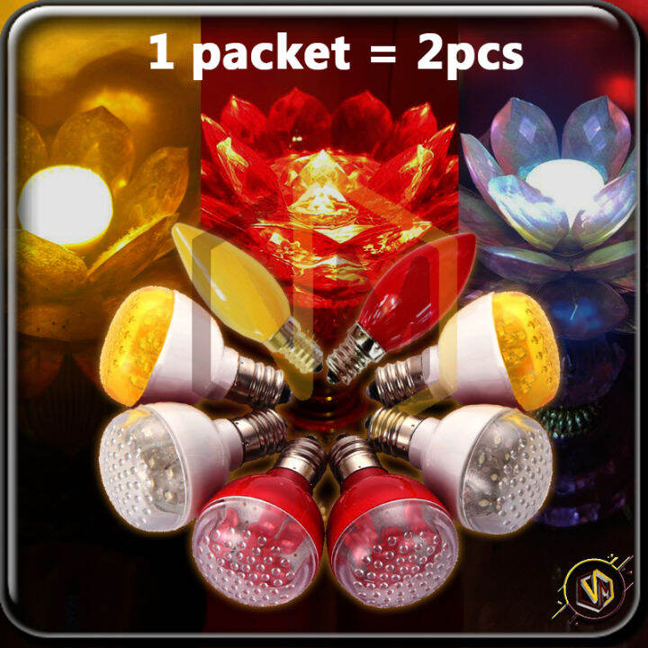 CHILI RED LED Lotus Candle Light Bulb E12 (2 Units /PACK) 灯泡 蜡烛灯 莲花灯 ...
