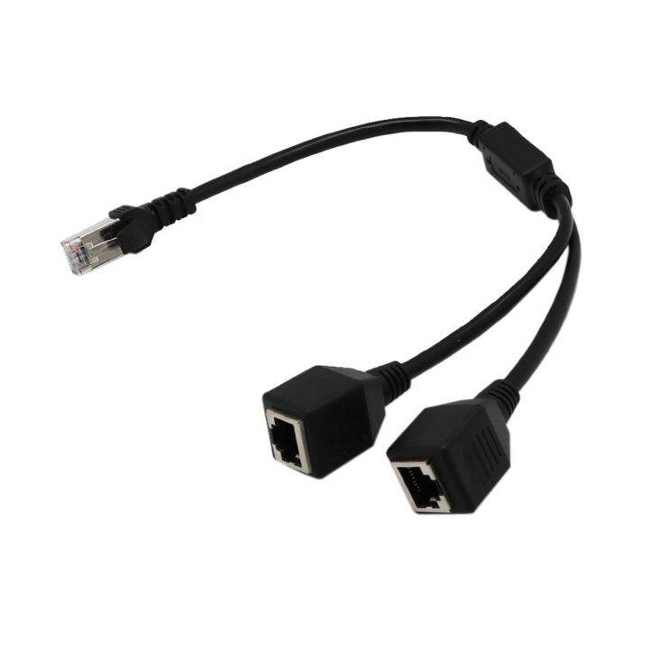 Kabel Adaptor Jaringan RJ45 Male Ke 2 Female Splitter Soket Port LAN ...