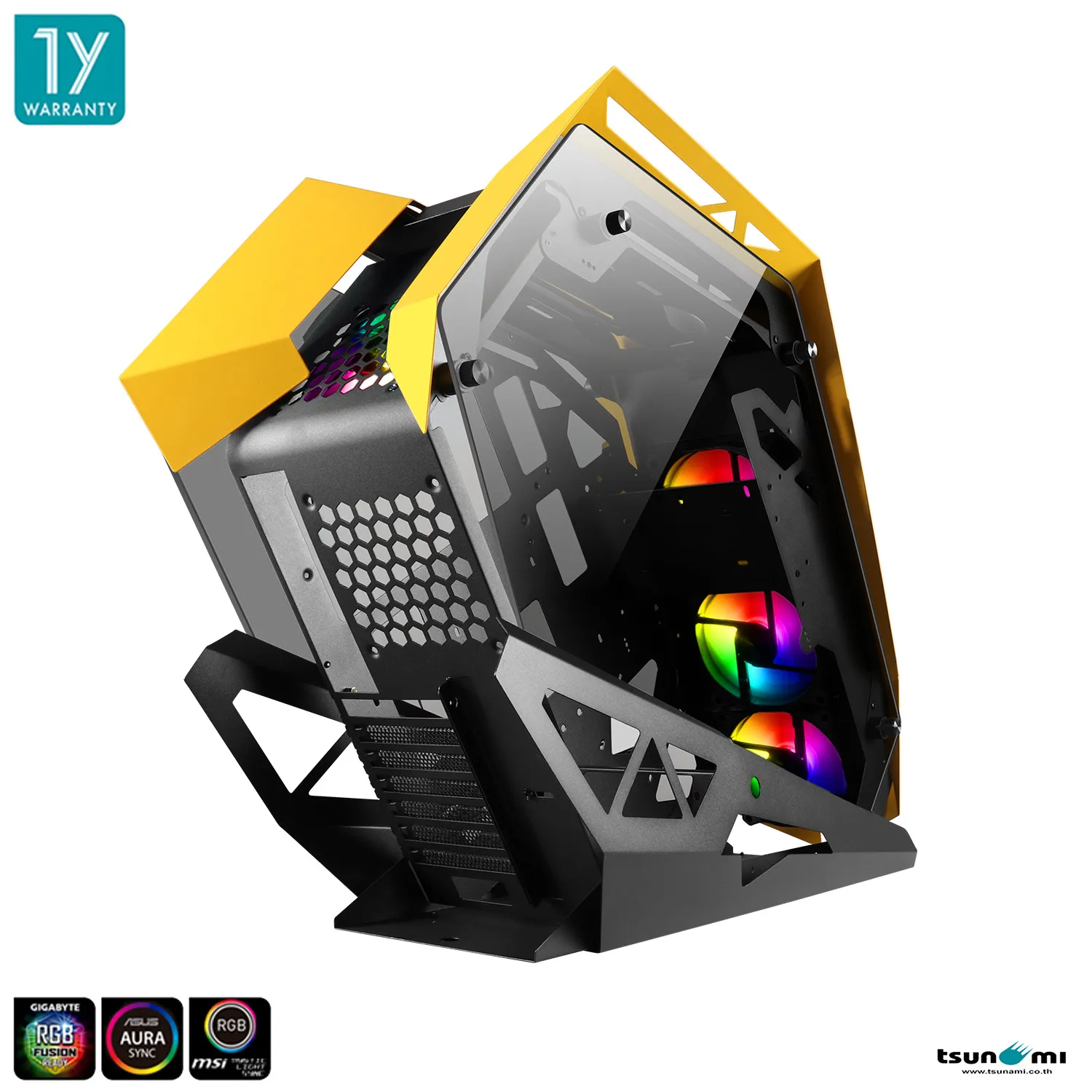 เคสคอมพิวเตอร์ Tsunami BumbleBee ARGB ATX Tempered Glass Mutant Gaming ...