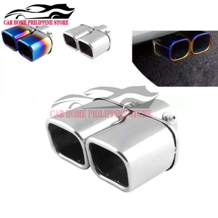 Car Dual Rolled Inlet Stainless Steel Exhaust Muffler Pipe straight ...