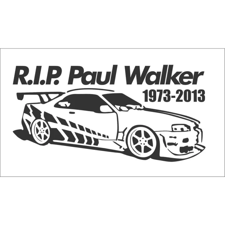 RIP Paul Walker Car Truck Window Vinyl Sticker Decal JDM Skyline R34 ...