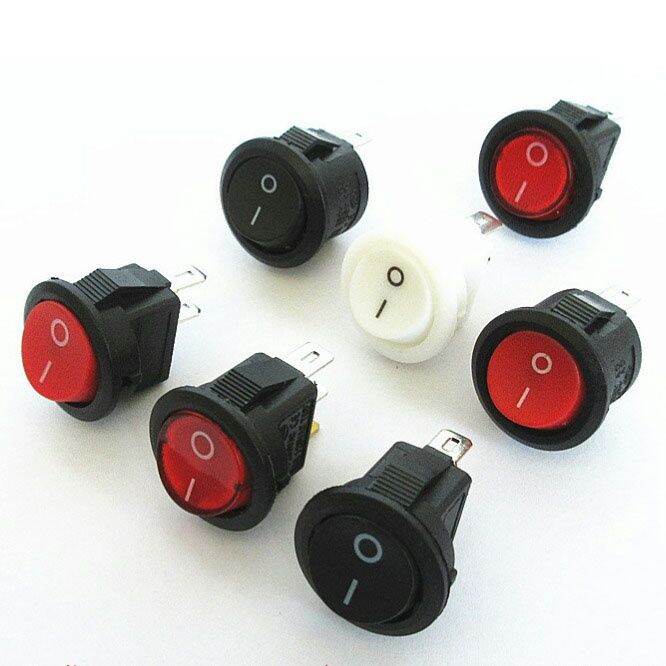 10PCS 15mm ON-OFF Switch Round Rocker Toggle Switch 250V 3A Plastic ...