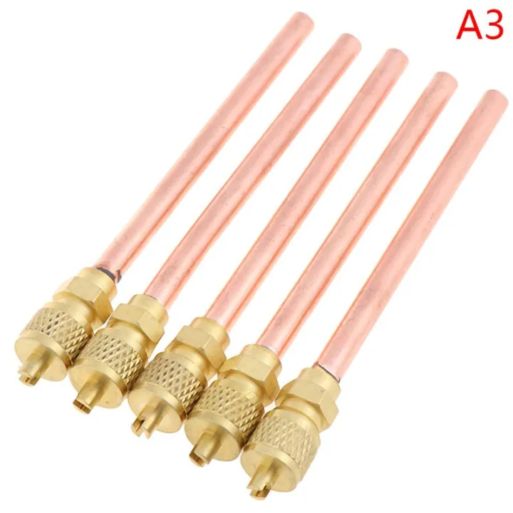 5 X Service/Access Valve 1/4" SAE * 1/4" OD * 4" Stem Core AC Air ...