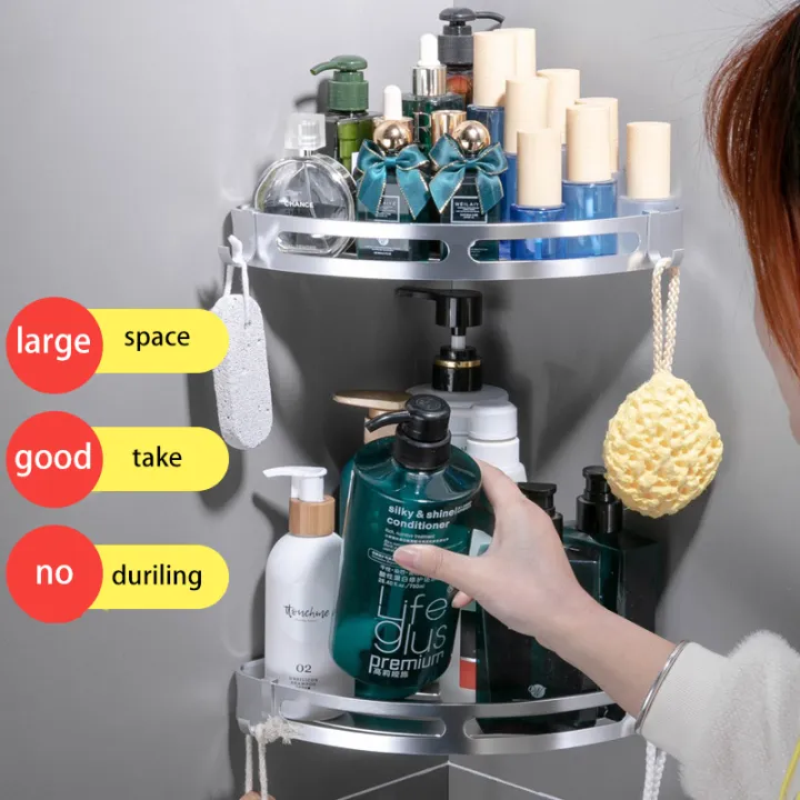 Single layer Bathroom Free Punch Storage Rack Corner Triangle ...