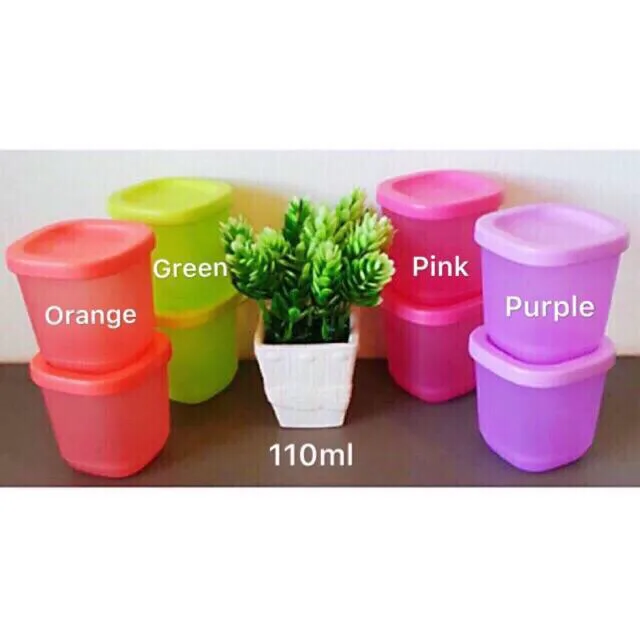 [100 % Authentic] TUPPERWARE Square Cube Storer 110ml(2pcs) | Lazada