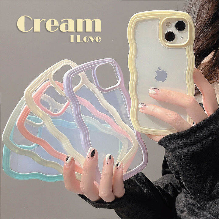 CrashStar 2 In 1 Cream Border Soft Clear Shockproof Phone Case For ...