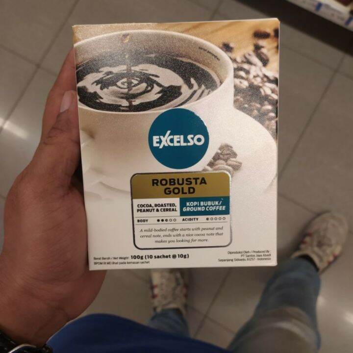 EXCELSO ROBUSTA GOLD GROUND COFFEE KOPI BUBUK ISI 10 SACHET | Lazada ...