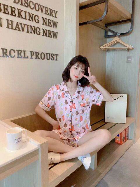 (C83)2 ชุดนอนแขนสั้น ขาสั้น ผ้าคอตตอน มีไซส์ M-XXL | Lazada.co.th