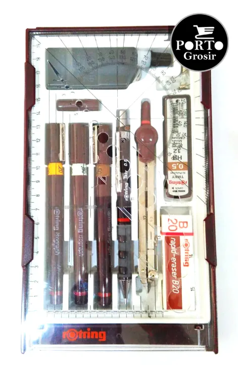 Rotring Rapido Isograph 0.1/0.3/0.5 College Set Master | Lazada Indonesia