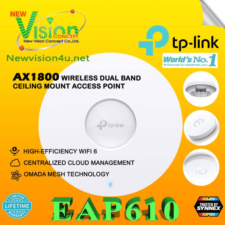 TP-Link WiFi-6 EAP610 AX1800 Wireless Dual Band Ceiling Mount WiFi 6 ...