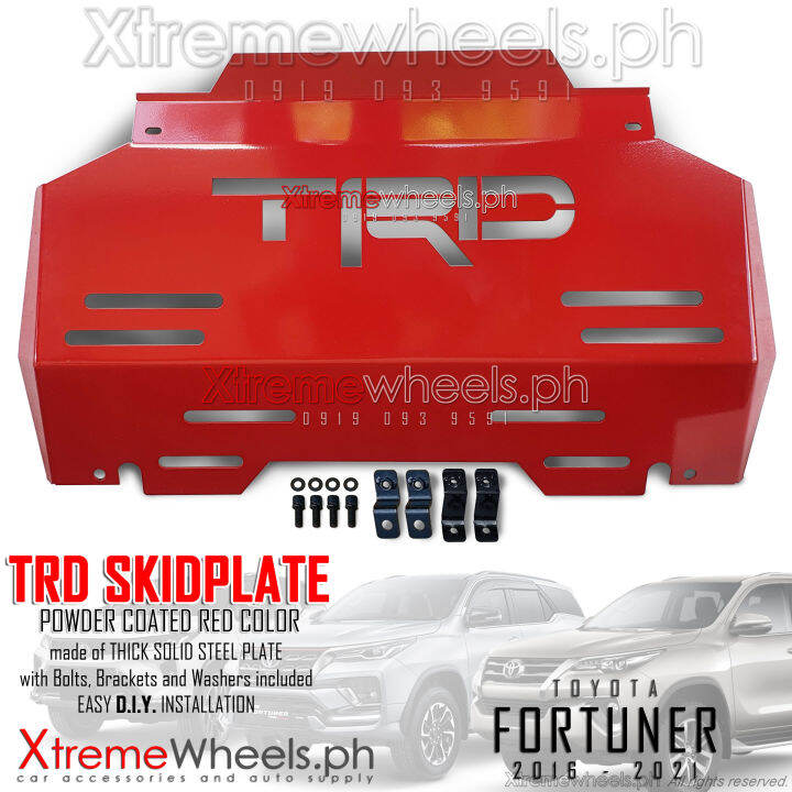 TOYOTA FORTUNER / HILUX 2016-2023 TRD RED HARD STEEL SKID PLATE ...